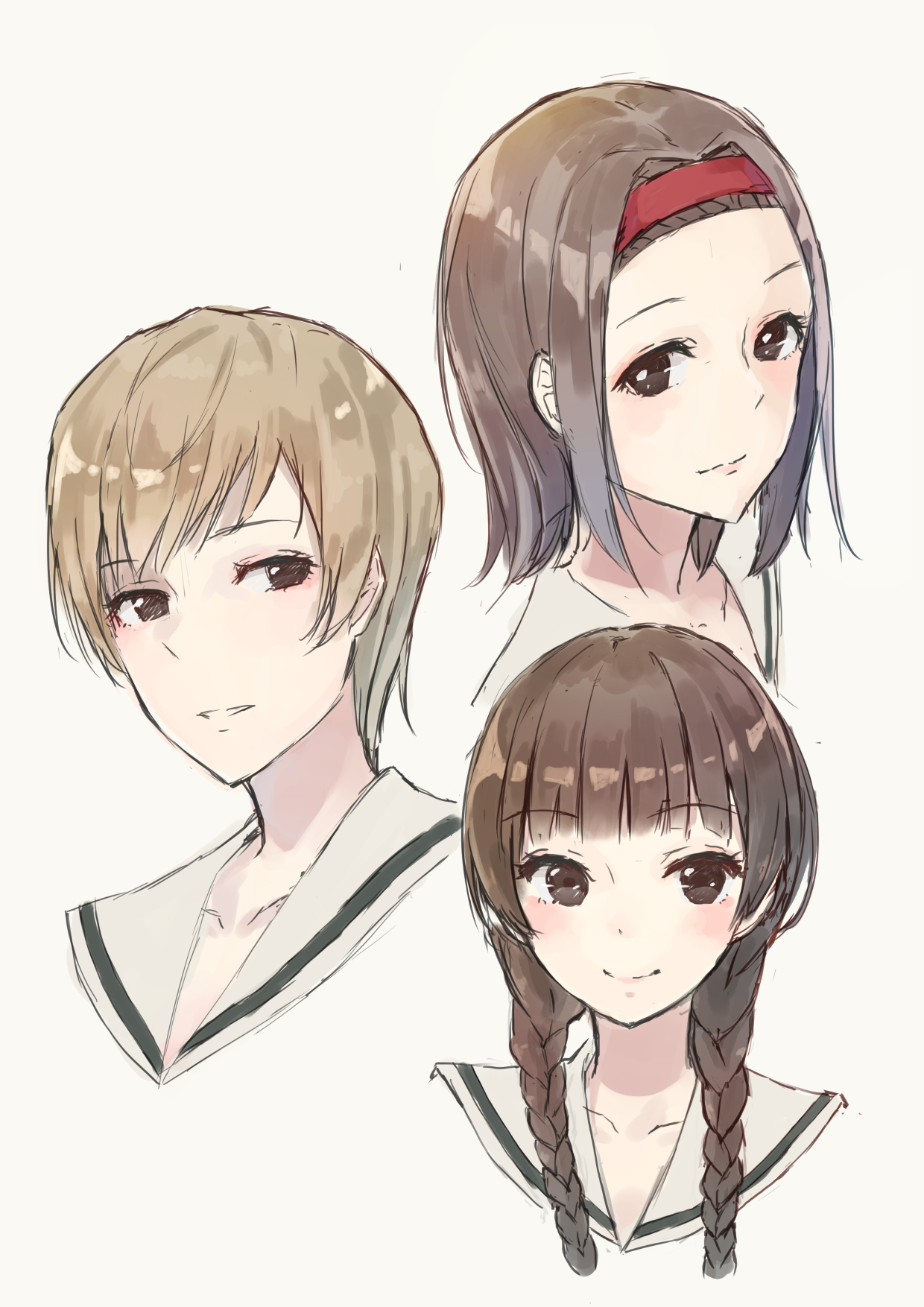 The Big ImageBoard (TBIB) - 3girls black eyes blonde hair blush braid ...