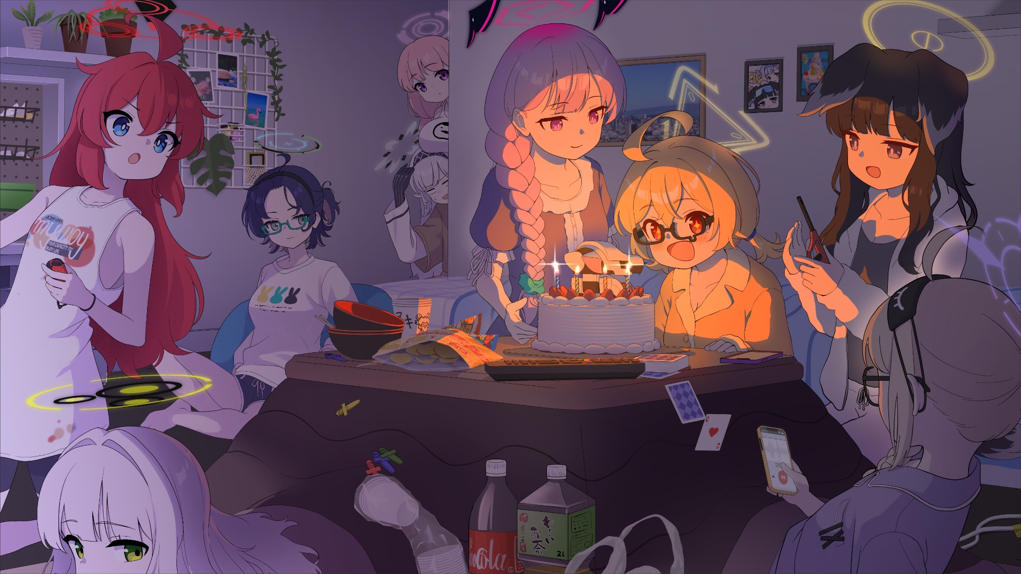 The Big ImageBoard (TBIB) - + + 6+girls :d ahoge aqua-framed eyewear ...