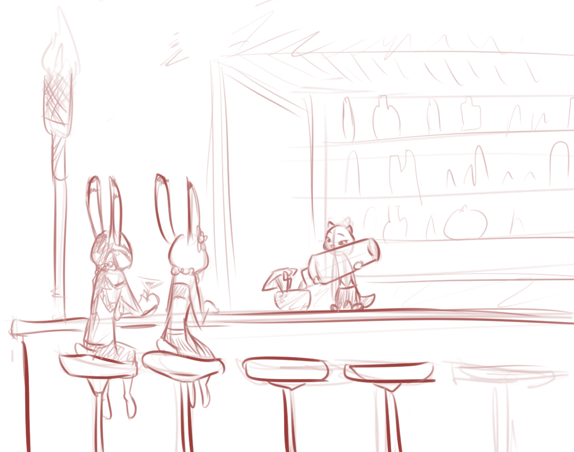 The Big Imageboard Tbib 2018 Alcohol Anthro Bar Bar Stool Beverage Clothed Clothing Cocktail