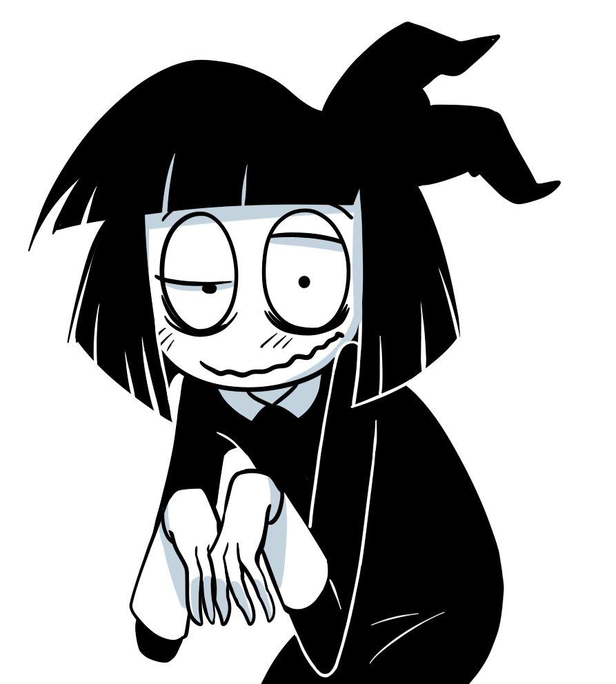 The Big ImageBoard (TBIB) - 1girl black dress black eyes black hair bob cut creepy susie dress ...