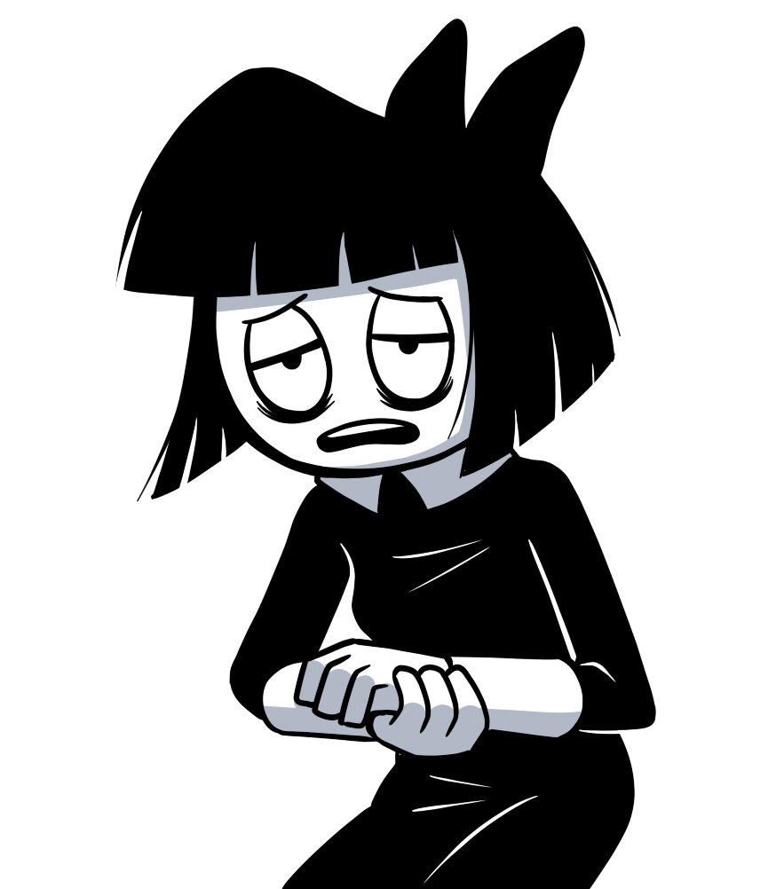 The Big ImageBoard (TBIB) - 1girl black dress black eyes black hair bob cut creepy susie dress ...