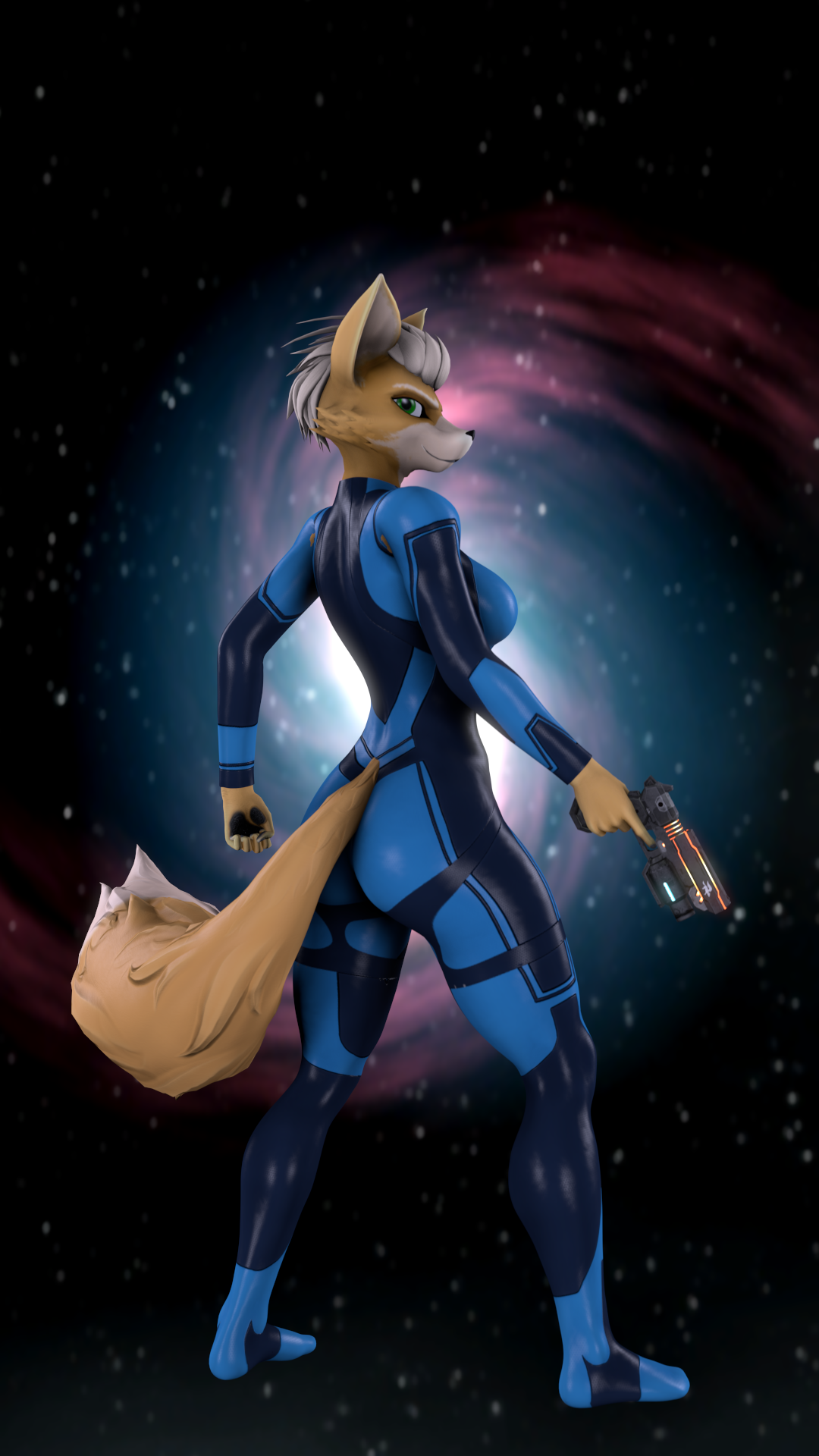 The Big ImageBoard (TBIB) - 3d (artwork) anthro blaster bodysuit butt butt pose canid canine ...