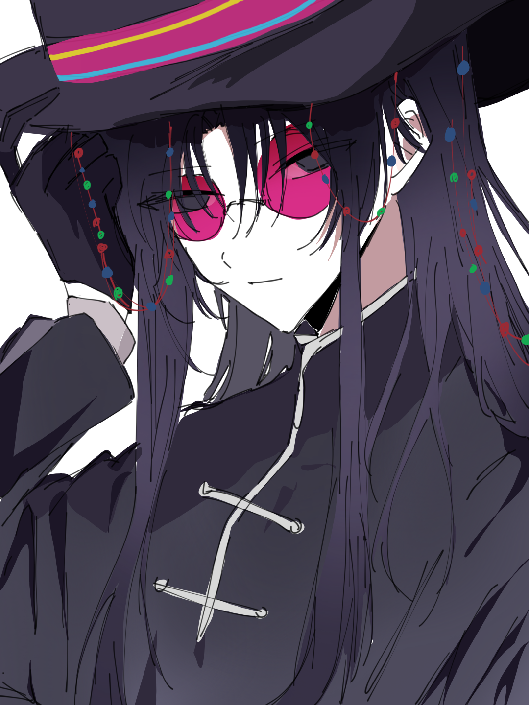 The Big ImageBoard (TBIB) - 1boy beads black eyes black gloves black hair black hat black jacket ...