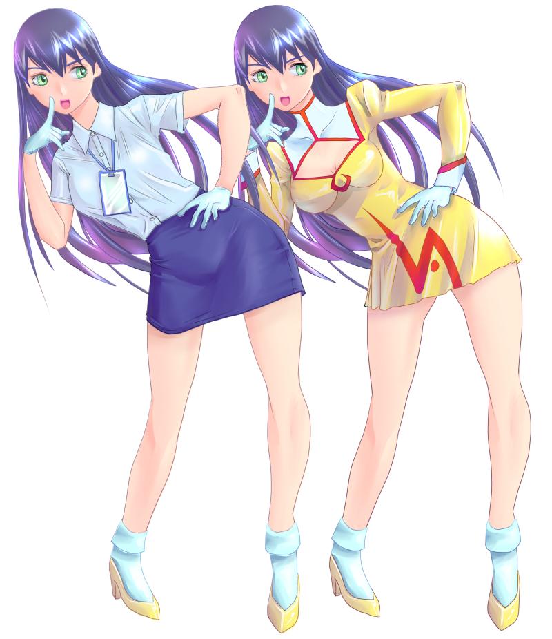 The Big ImageBoard (TBIB) - 1girl agent aika alternate costume artist request bangs blue hair ...