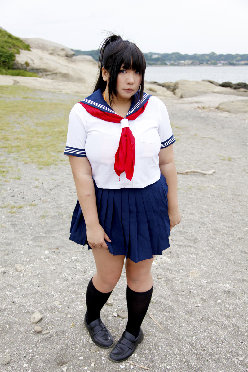 The Big ImageBoard (TBIB) - 1girl asian beach blue eyes breasts brown hair chouzuki maryou hips ...