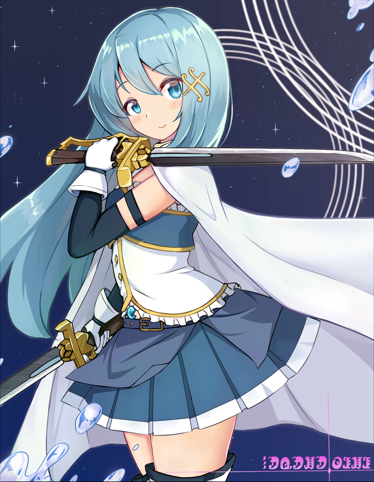 The Big Imageboard Tbib Bare Shoulders Blue Eyes Blue Hair Blush