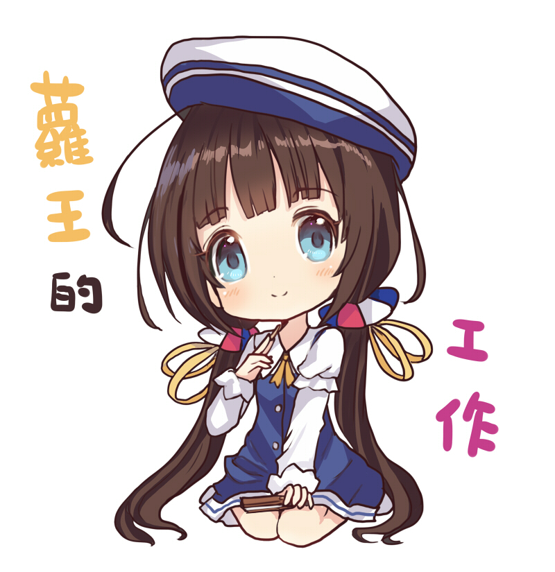The Big ImageBoard (TBIB) - 1girl beret between fingers blue dress blue ...