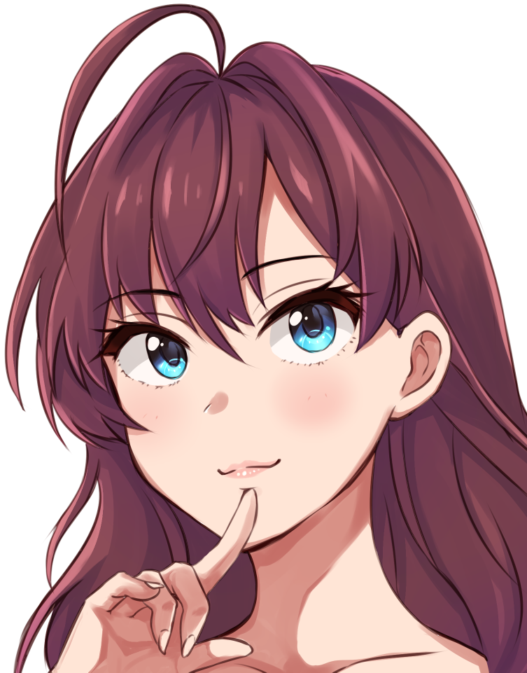 The Big Imageboard Tbib Ahoge Blue Eyes Blush Finger To Mouth Hair