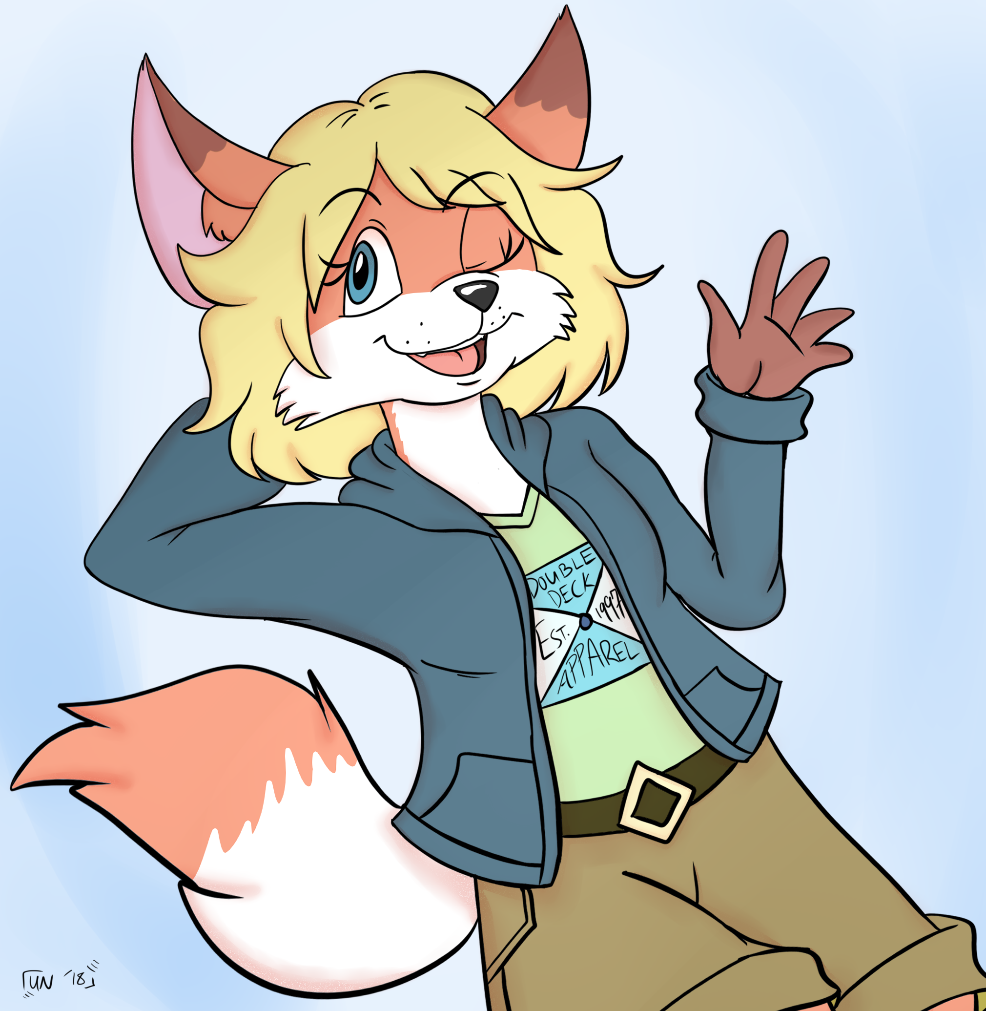 The Big ImageBoard (TBIB) - 2018 anthro belt blonde hair blue eyes bottomwear canid canine ...