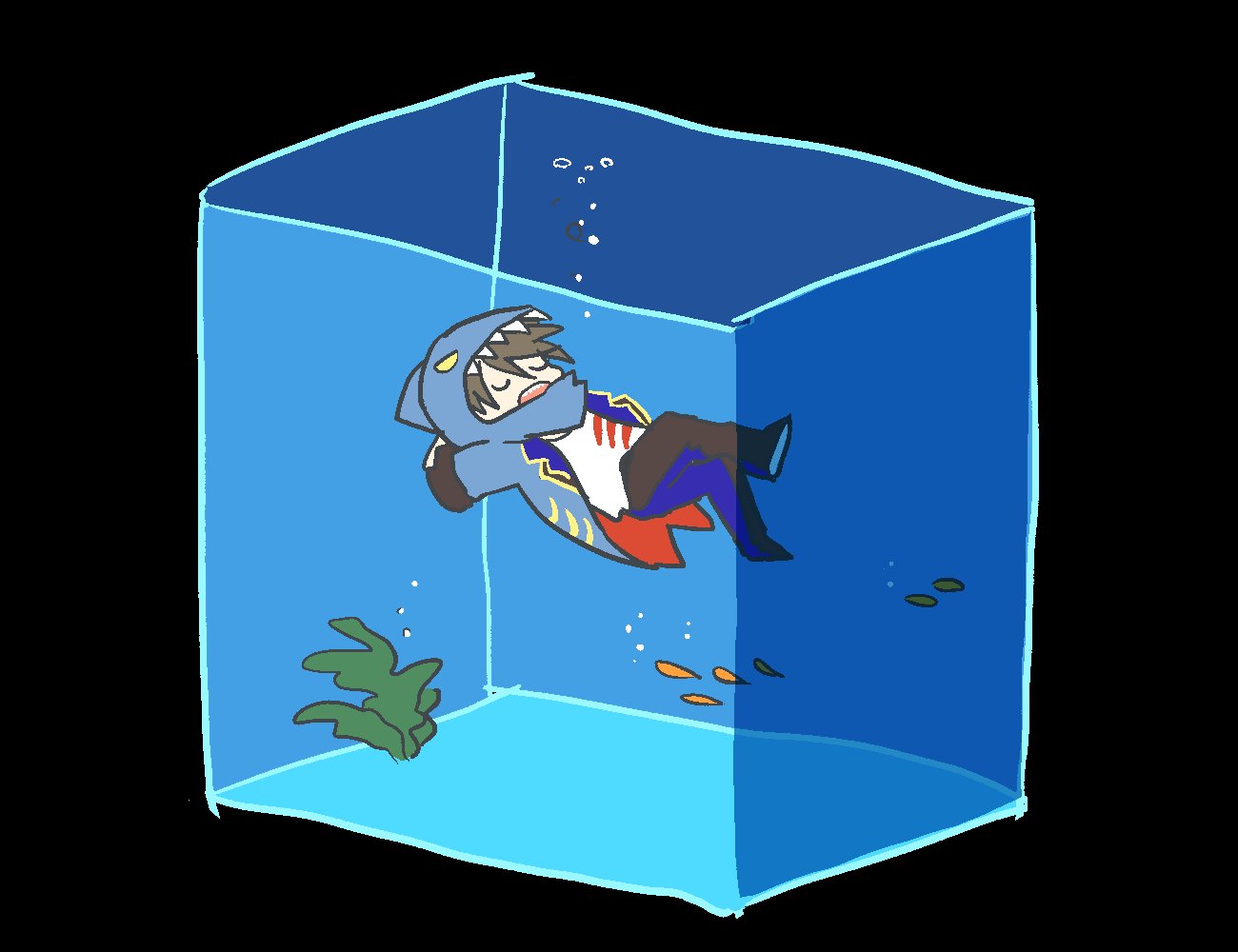 The Big ImageBoard (TBIB) - 1boy air bubble akuno hideo alternate costume arms behind head black ...