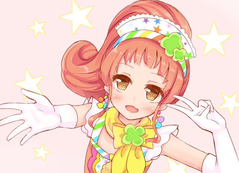 The Big ImageBoard (TBIB) - :d aikatsu! aikatsu! (series) arm up bangs blush brown background ...