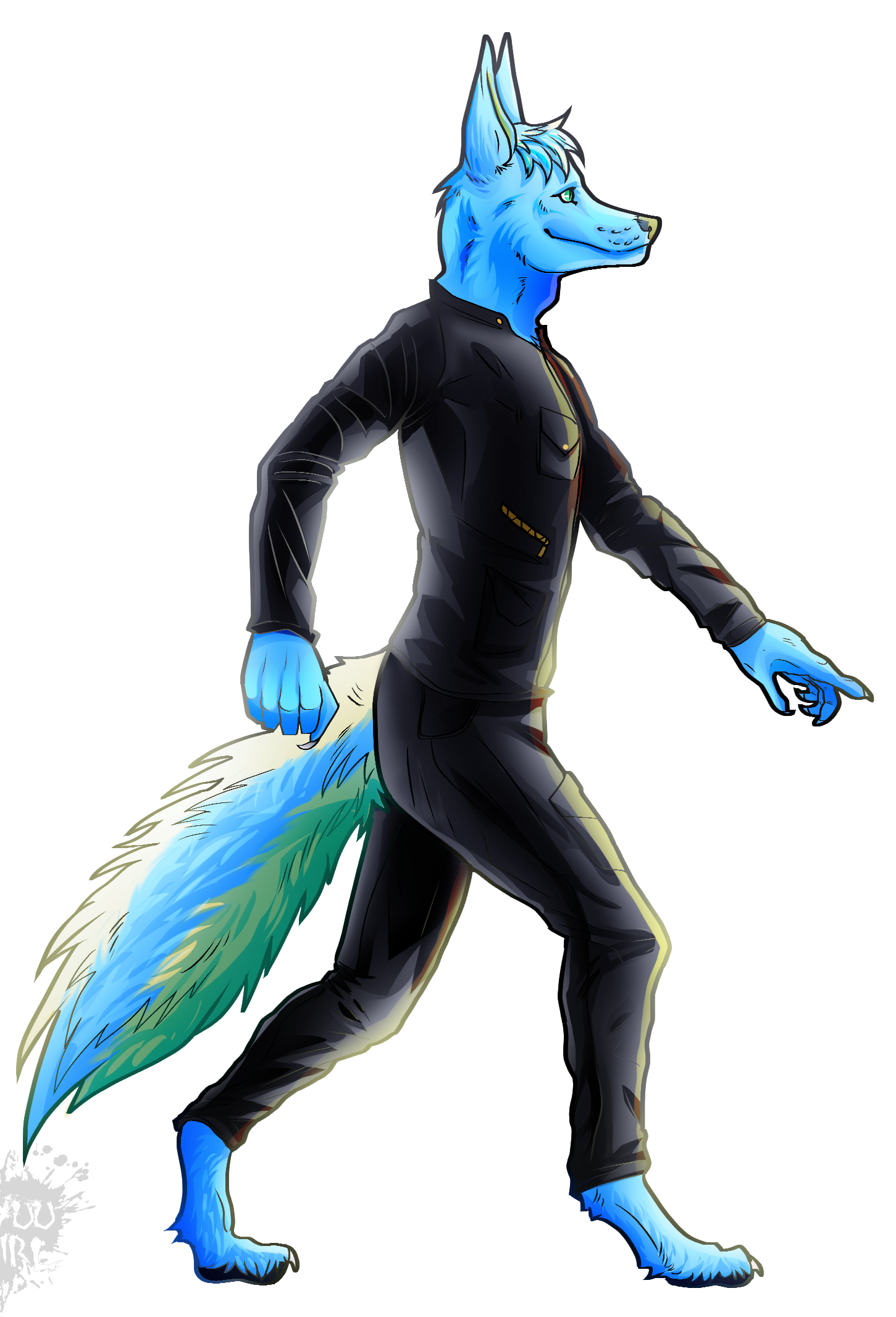 The Big ImageBoard (TBIB) - 5 fingers anthro barefoot biped blue body blue fur bottomwear canid ...