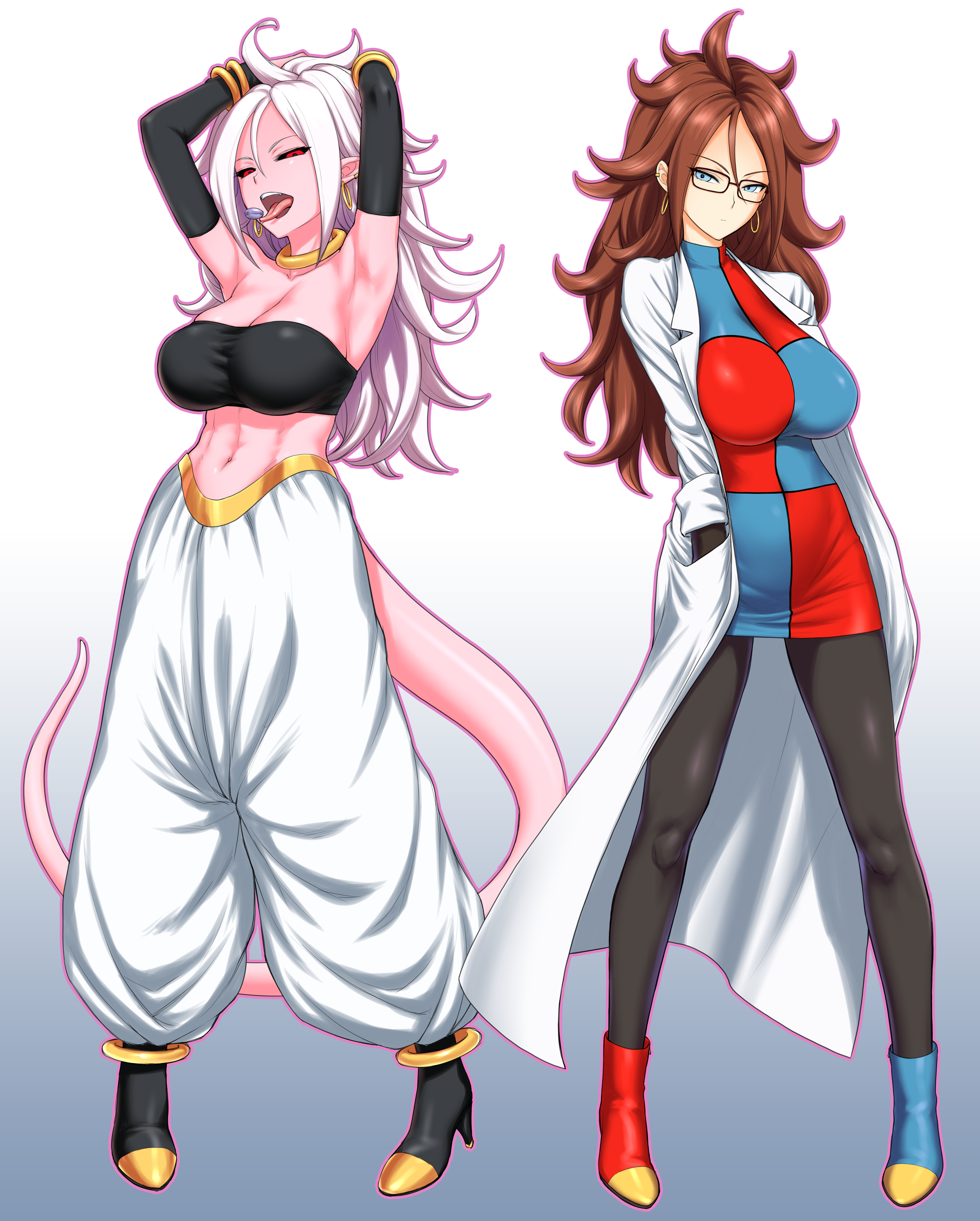 The Big Imageboard Tbib 2girls Abs Absurdres Android 21 Anklet