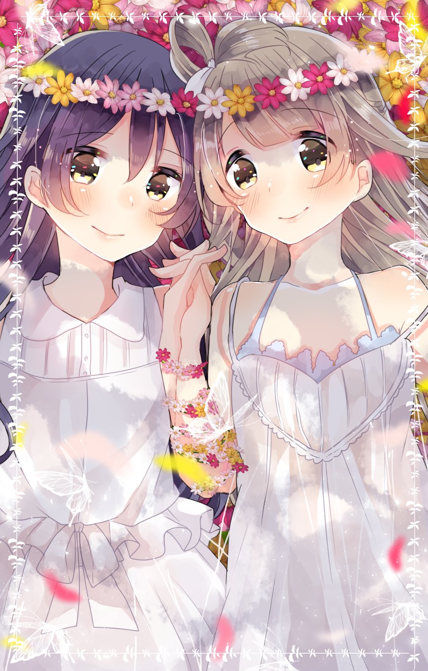 The Big Imageboard Tbib 2girls Bare Shoulders Bjcrk453 Blue Hair