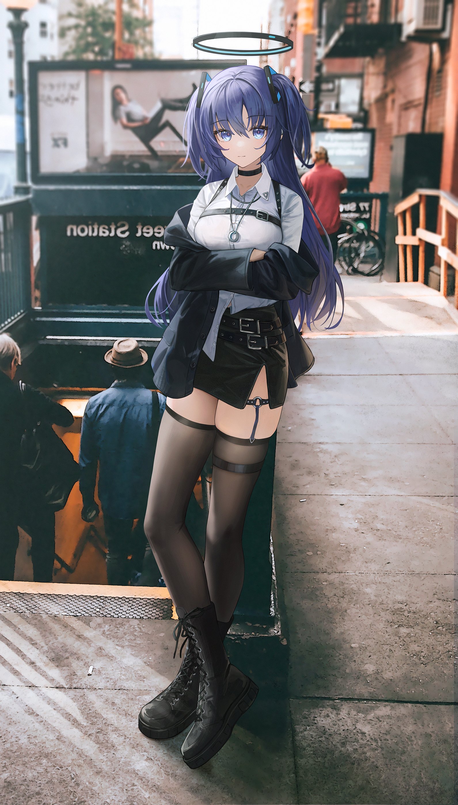 The Big ImageBoard (TBIB) - 1girl absurdres alternate costume black choker black footwear black ...