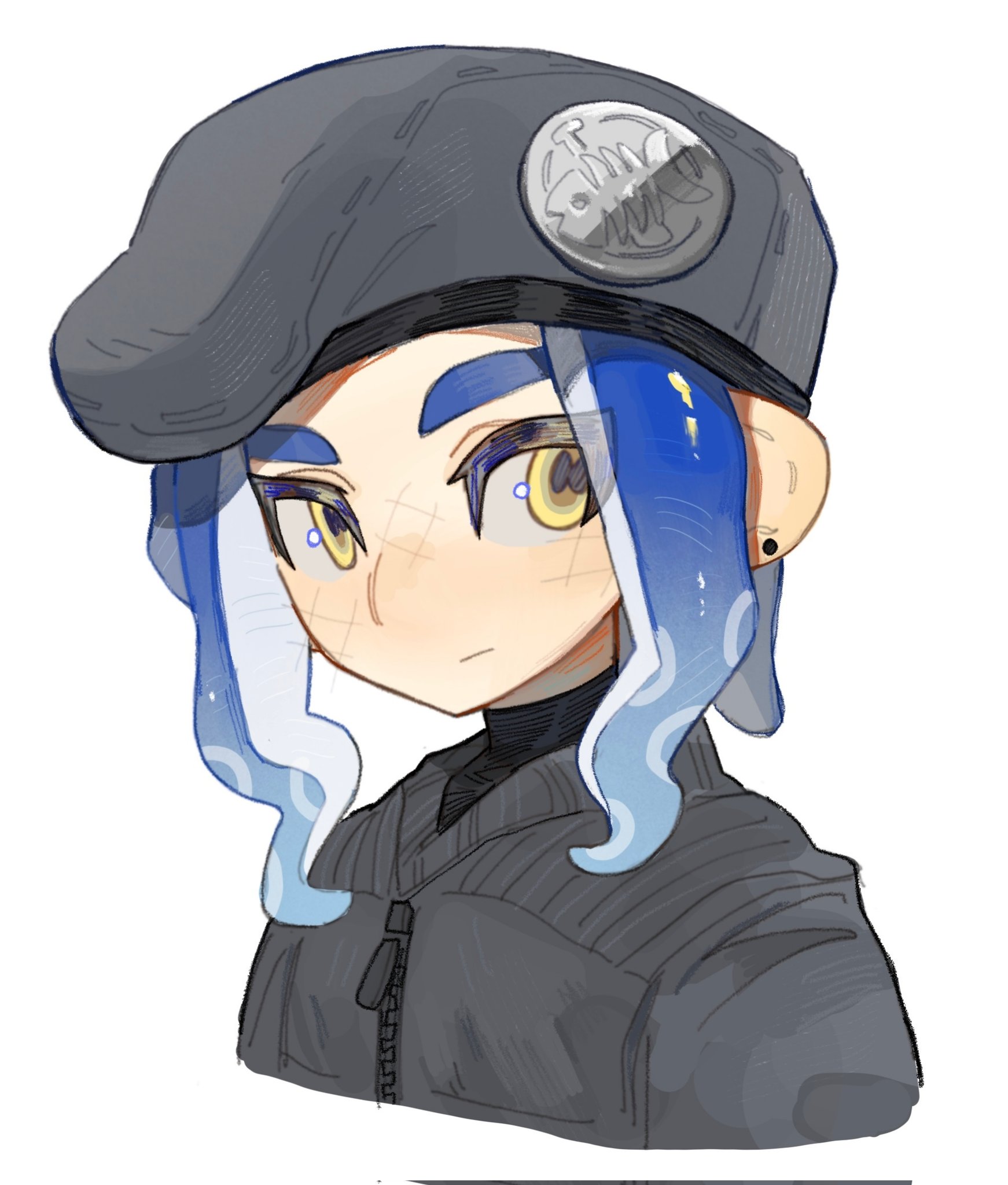 The Big ImageBoard (TBIB) - 1boy beret blue hair cephalopod eyes closed ...