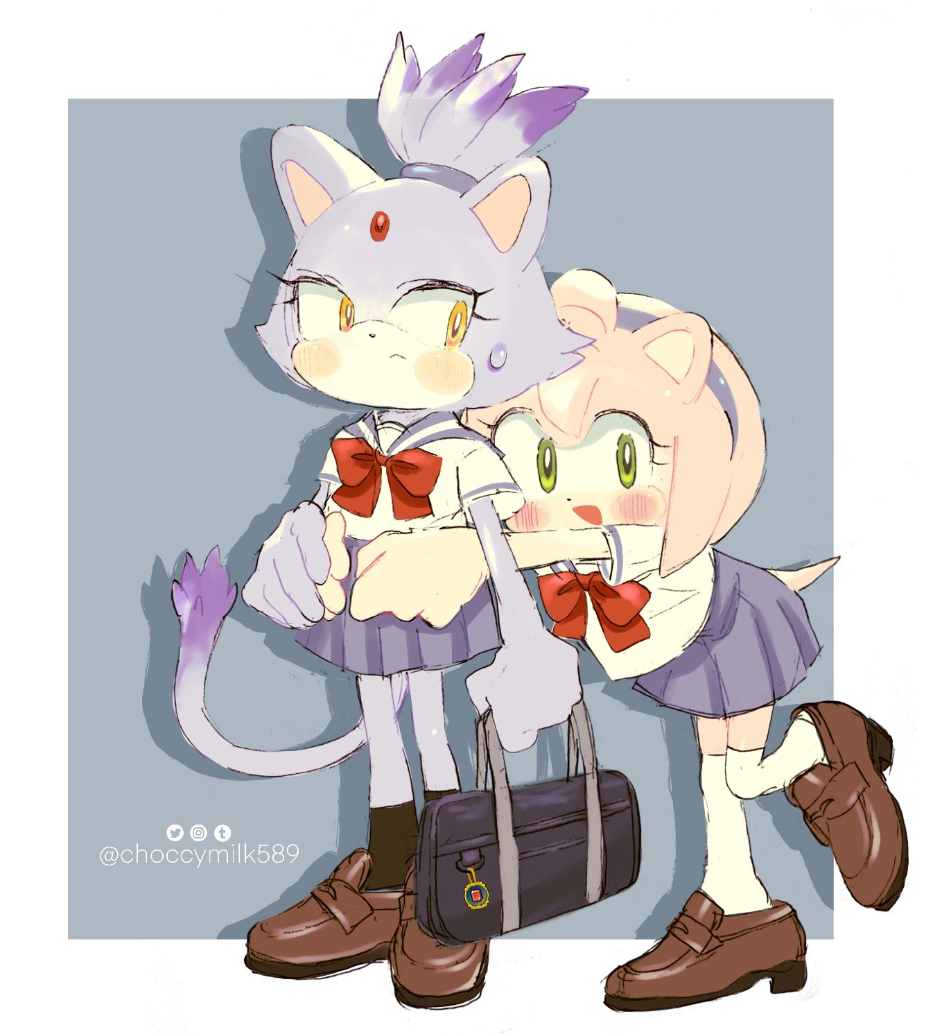 The Big ImageBoard (TBIB) - 2girls amy rose animal ears artist name black socks blaze the cat ...