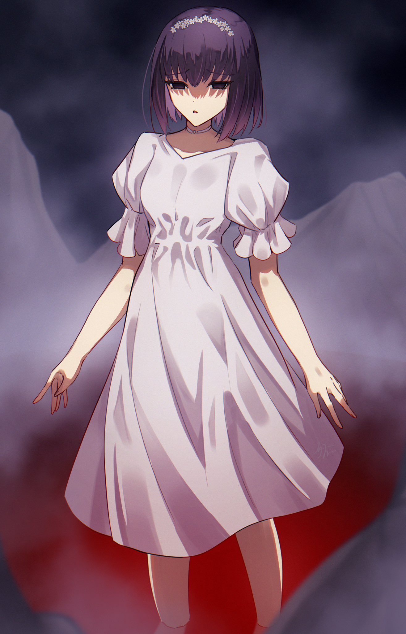 The Big ImageBoard (TBIB) - 1girl black eyes black hair blood breasts ...