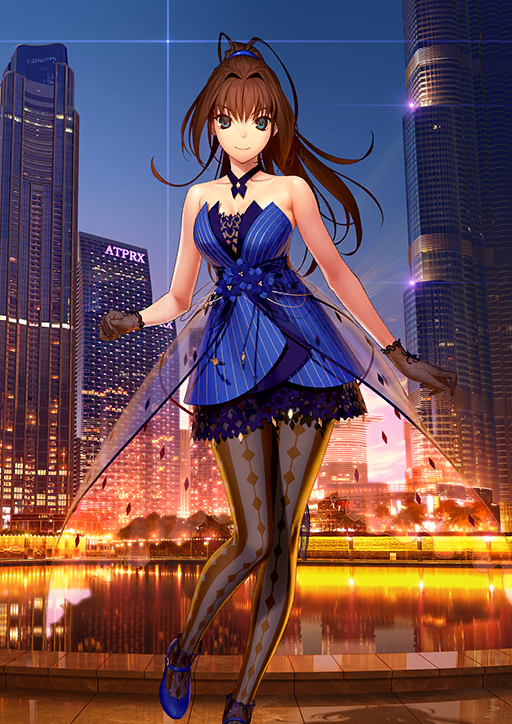 The Big ImageBoard (TBIB) - 1girl aozaki aoko blue dress blue eyes blue footwear blue skirt ...