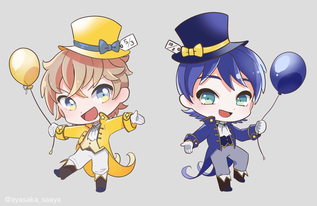 The Big ImageBoard (TBIB) - 2boys alice in wonderland ayasaka saaya balloon blue eyes blue hair ...