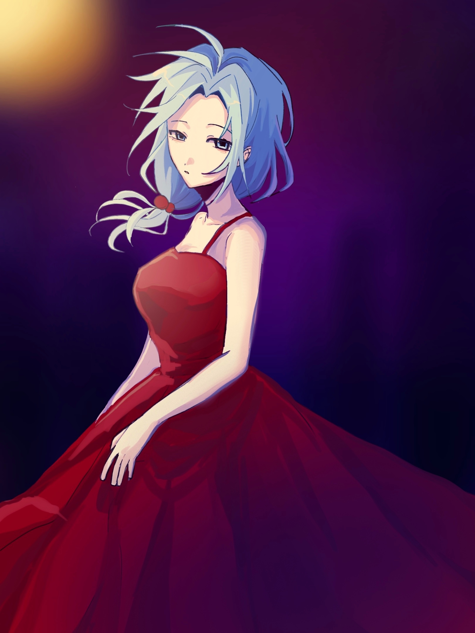 The Big ImageBoard (TBIB) - 1girl blue eyes blue hair breasts chinese commentary commentary ...