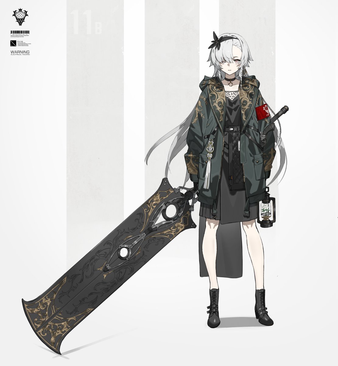 The Big ImageBoard (TBIB) - 1girl armband black choker black footwear black hairband boots ...