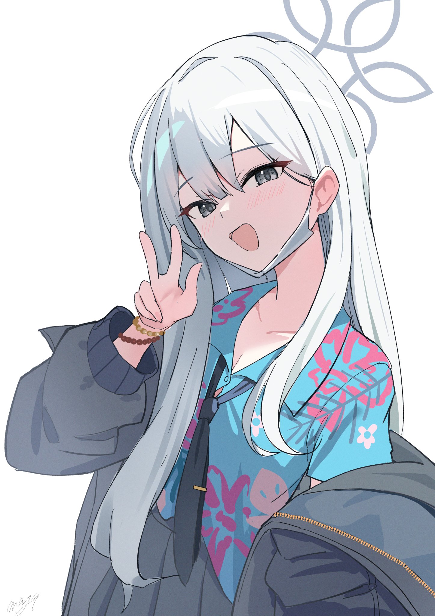 The Big ImageBoard (TBIB) - 1girl black necktie blue archive blue shirt blush breasts cleavage ...