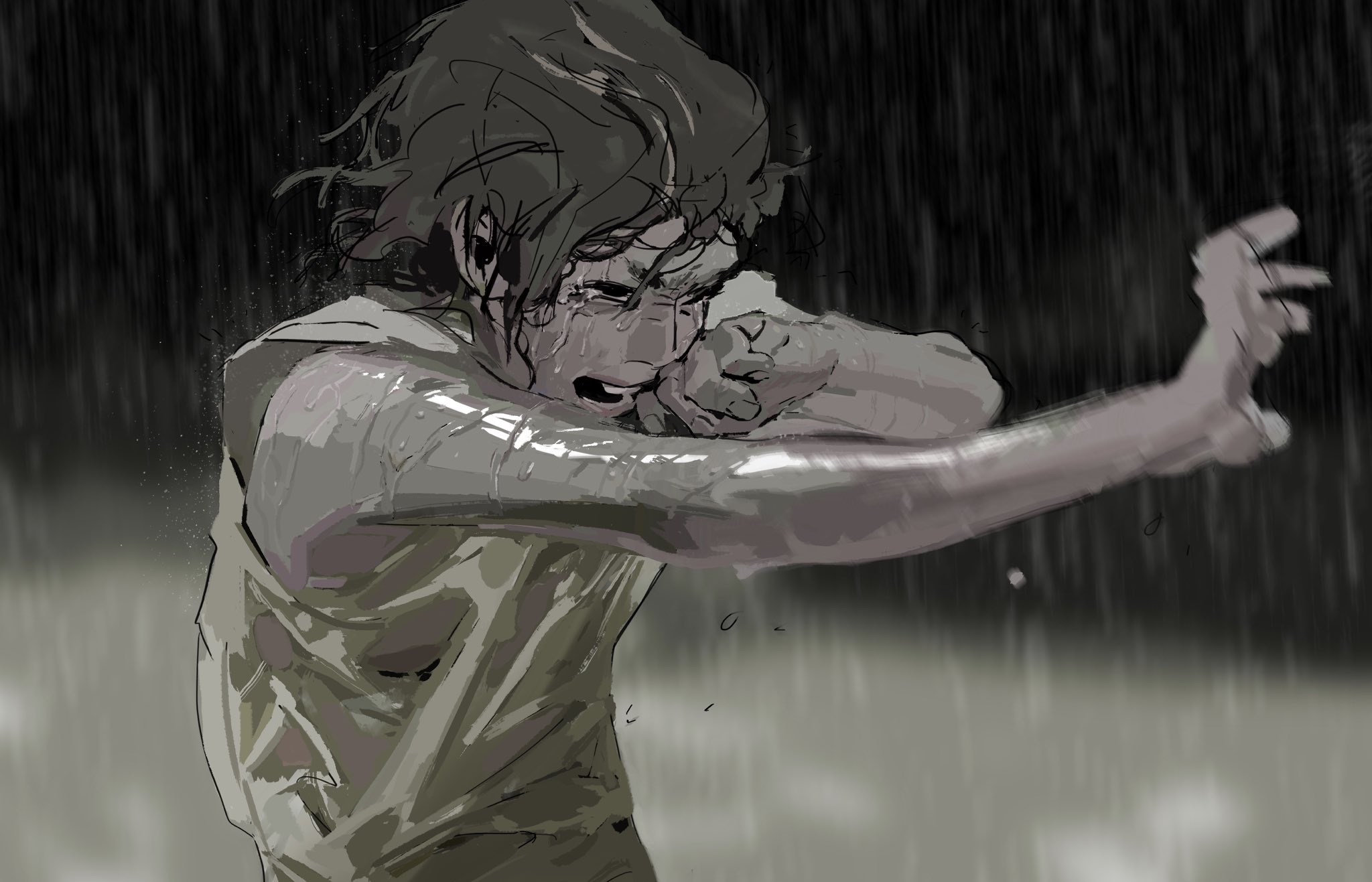 The Big ImageBoard (TBIB) - 1girl bare arms bare shoulders black eyes ...