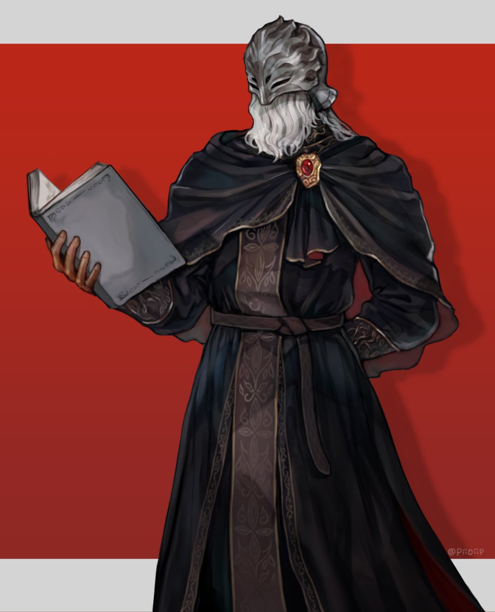 The Big ImageBoard (TBIB) - 1boy arm behind back black capelet black ...