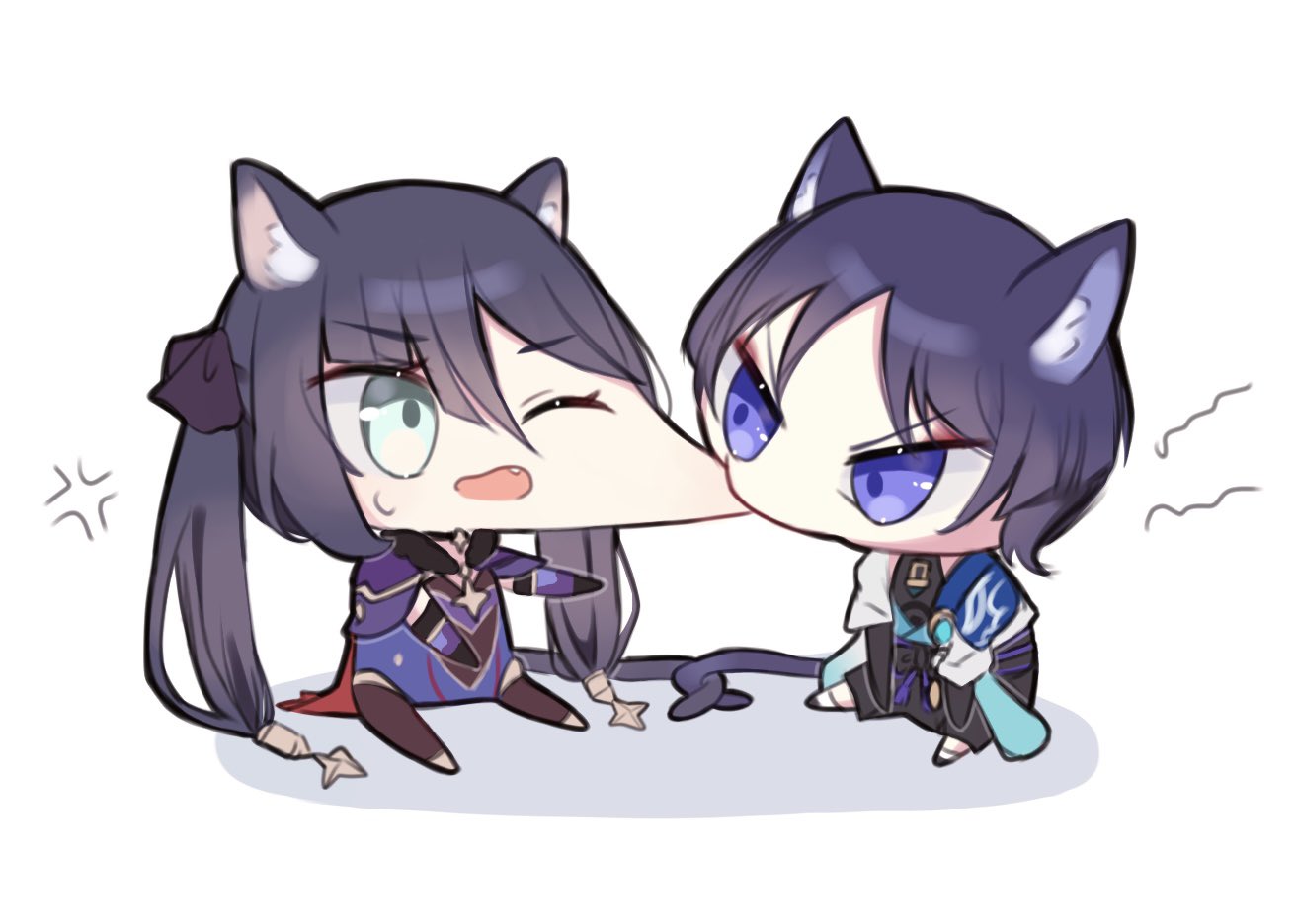 The Big ImageBoard (TBIB) - 1boy 1girl animal ears aqua eyes ...