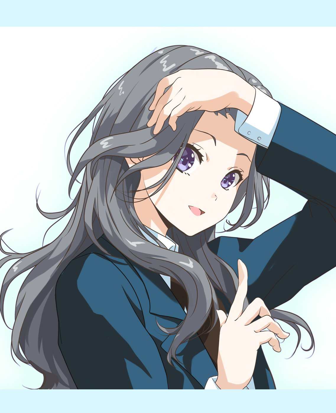 The Big ImageBoard (TBIB) - 1girl 22/7 :d blue jacket brown necktie collared shirt grey hair ...