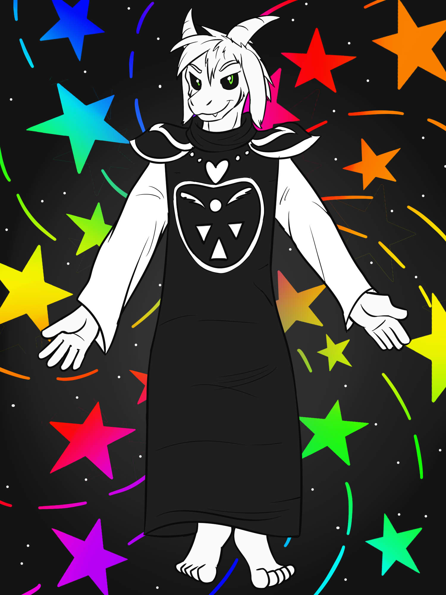 The Big ImageBoard (TBIB) - 2015 3:4 anthro asriel dreemurr (god form) barefoot biped black ...