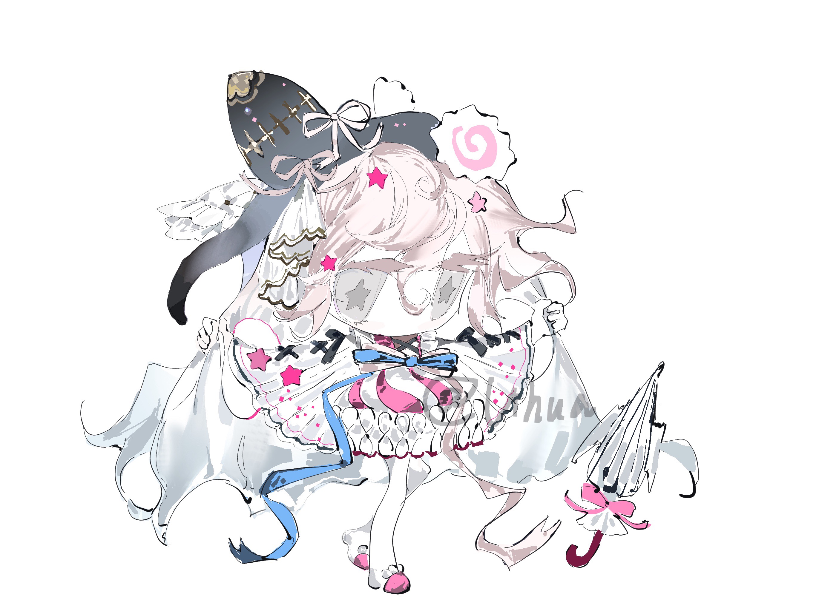 The Big ImageBoard (TBIB) - 1girl blue ribbon chibi chibi only chinese ...