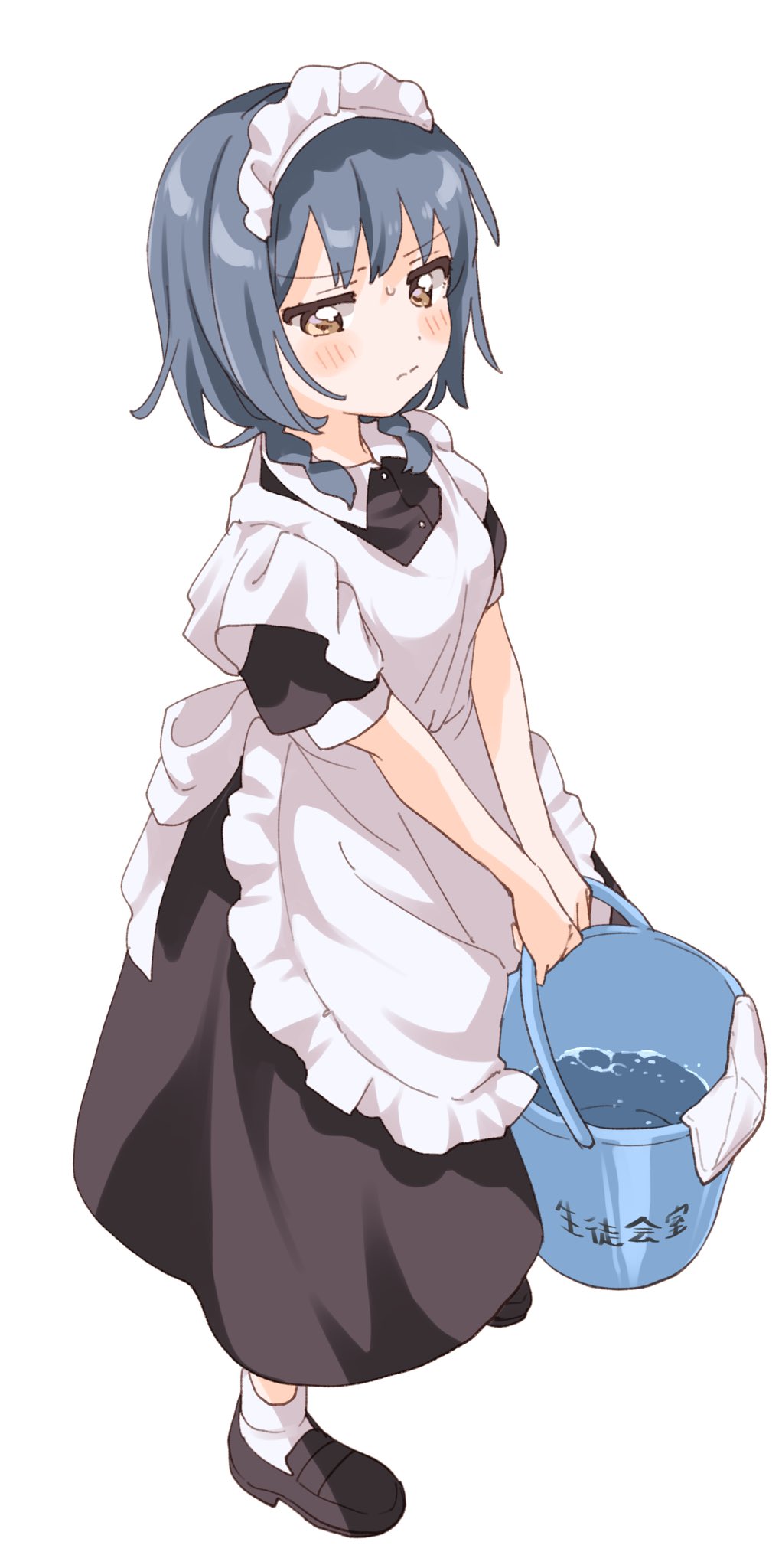 The Big Imageboard Tbib 1girl Apron Back Bow Black Dress Black