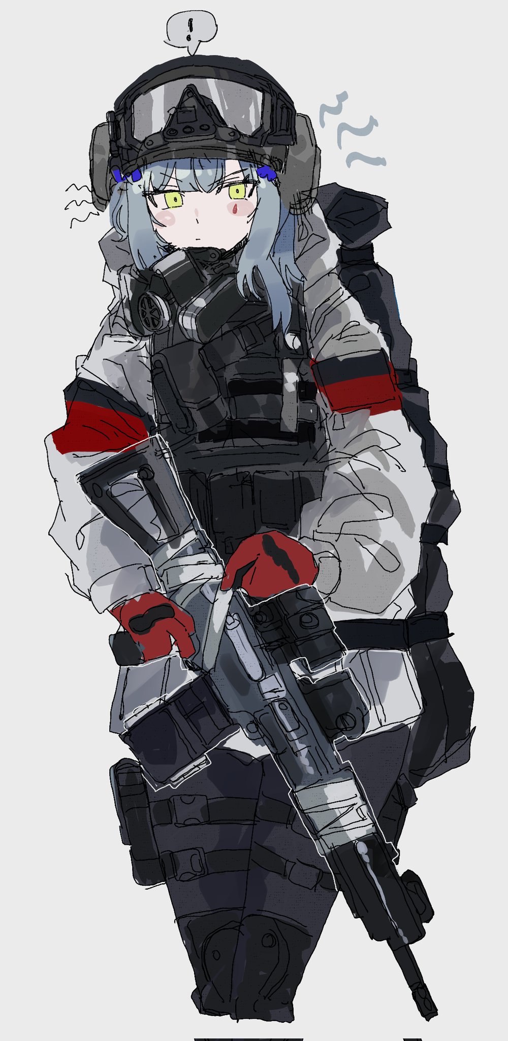 The Big ImageBoard (TBIB) - ! 1girl arctic camouflage assault rifle bag closed mouth cropped ...