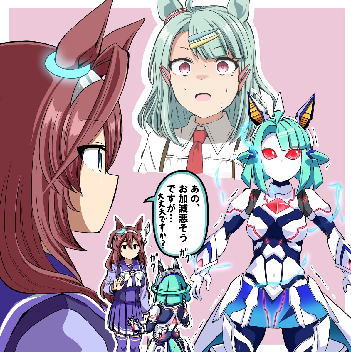 The Big ImageBoard (TBIB) - 3girls ahoge animal ears blue eyes breasts closed mouth electricity ...