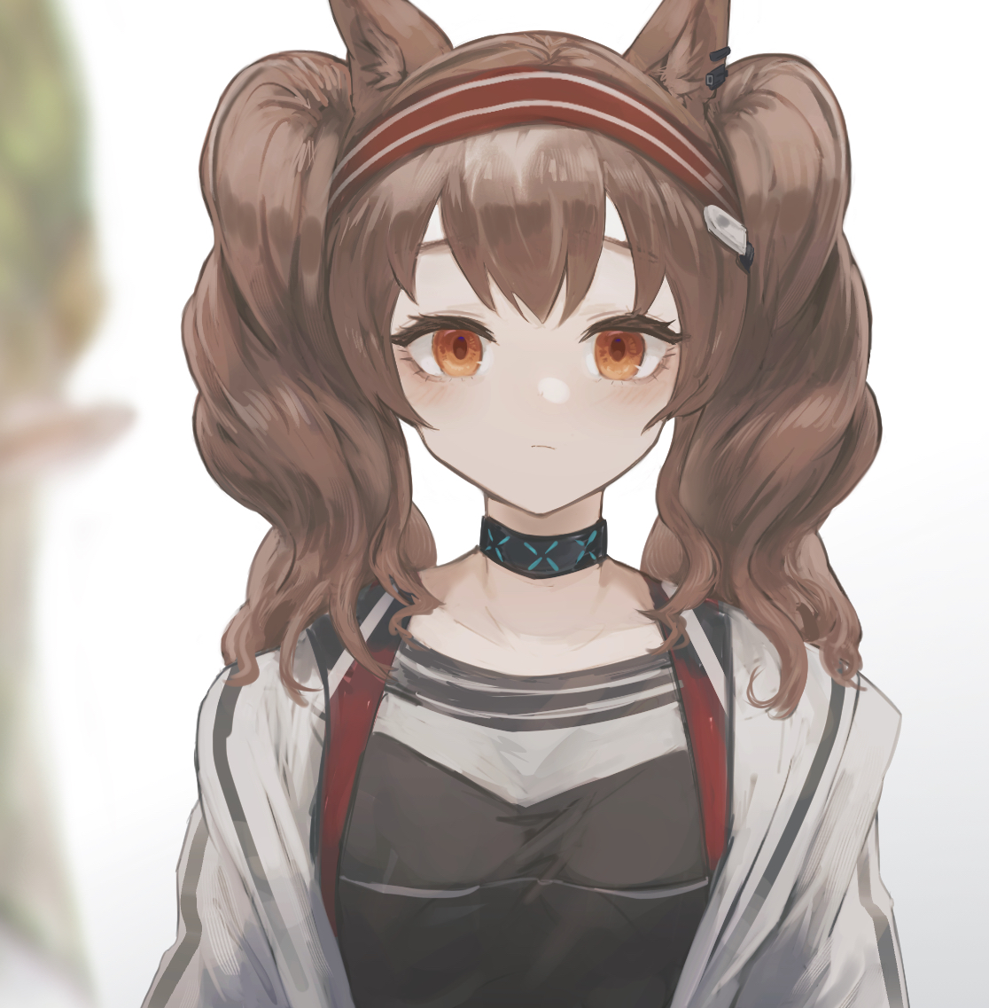 The Big ImageBoard (TBIB) - 1girl :/ aiv angelina (arknights) animal ears arknights black choker ...