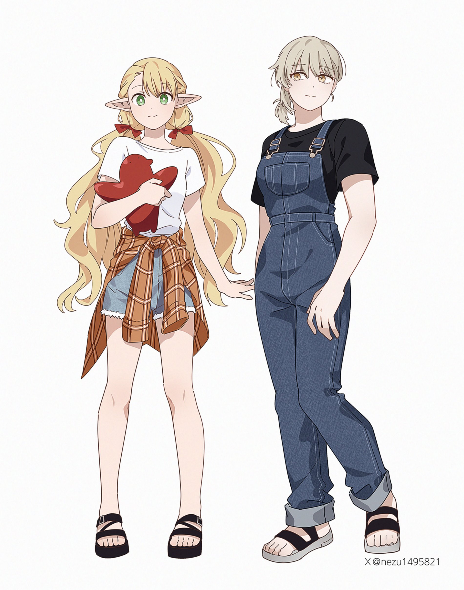 The Big ImageBoard (TBIB) - 2girls absurdres alternate costume black shirt blonde hair blue ...