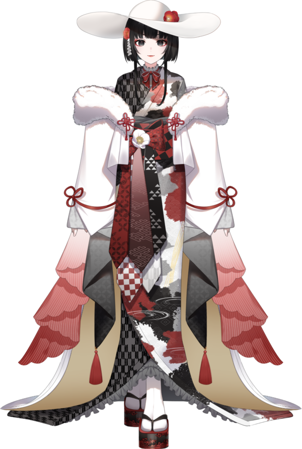 The Big ImageBoard (TBIB) - 1girl black eyes black hair black kimono bond en bondlive flower ...