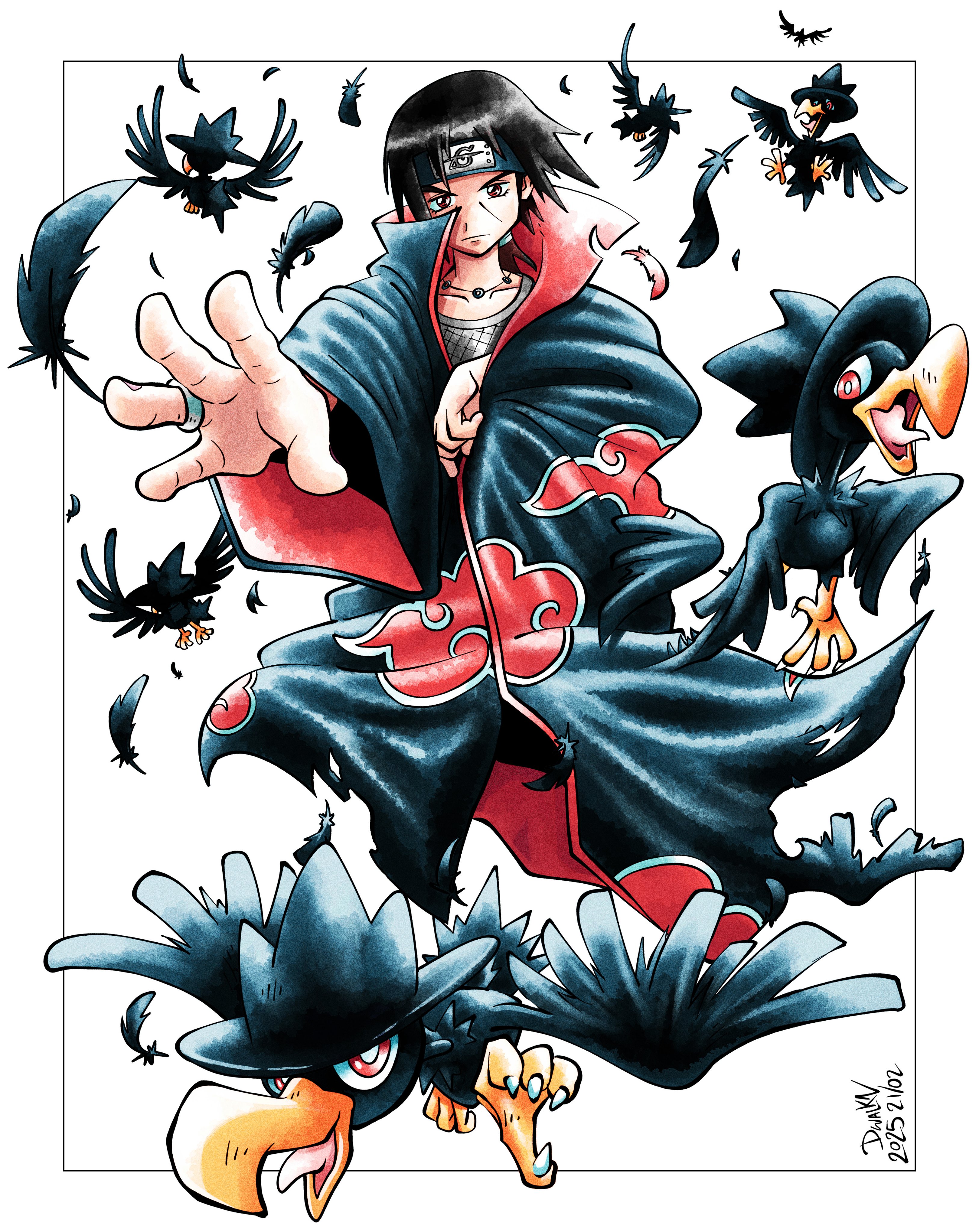 The Big ImageBoard (TBIB) - absurdres akatsuki uniform beak bird black coat black feathers black ...