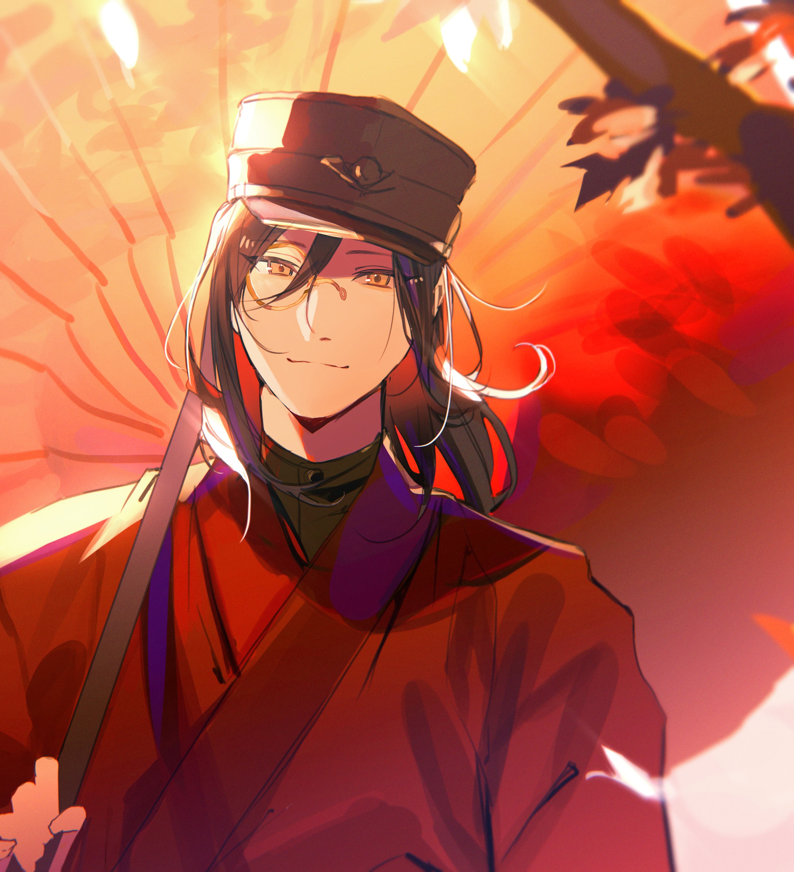 The Big ImageBoard (TBIB) - 1boy absurdres atten black hair black hat black shirt closed mouth ...