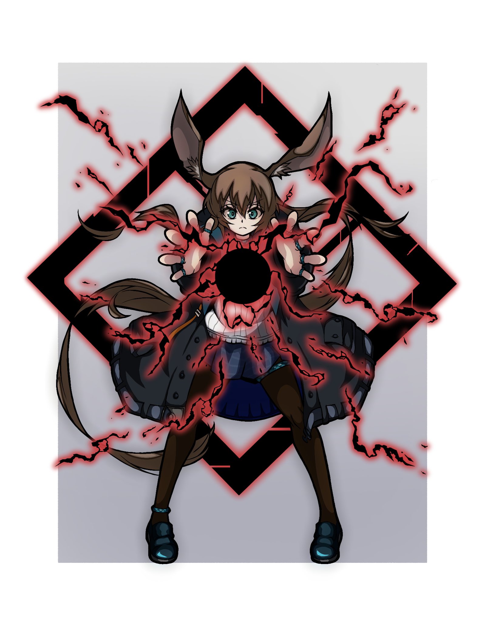 The Big ImageBoard (TBIB) - 1girl amiya (arknights) animal ears anklet aqua eyes arknights black ...