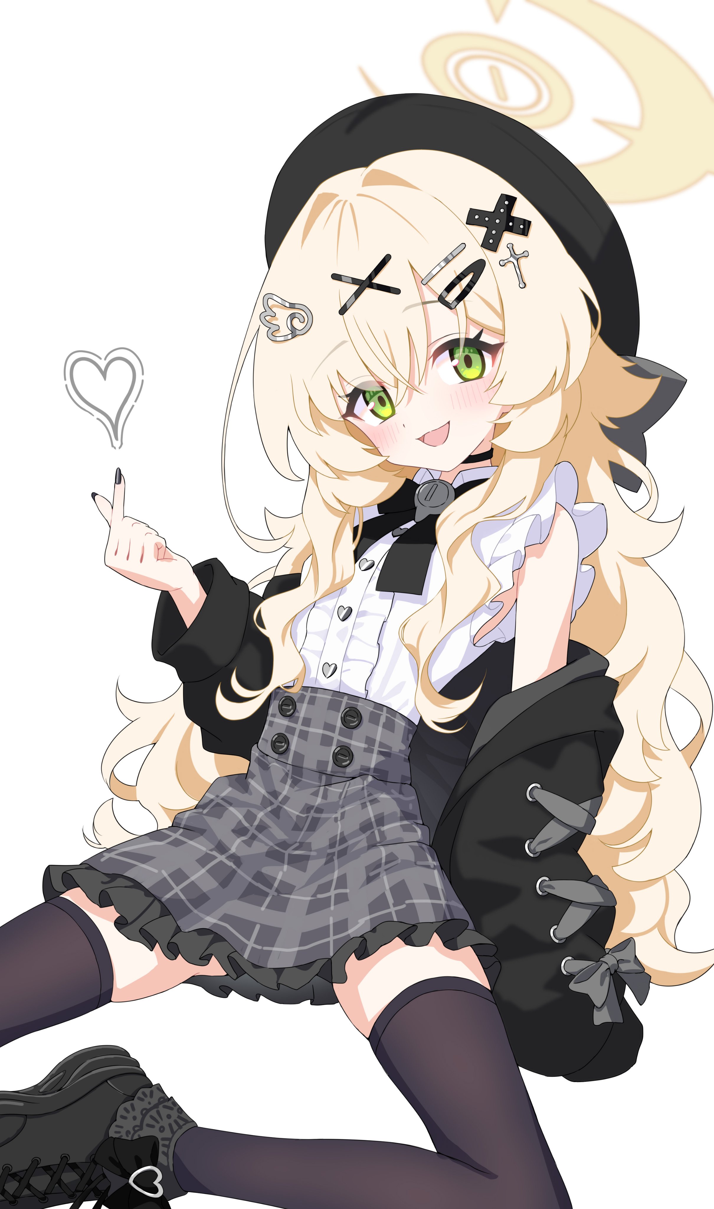 The Big ImageBoard (TBIB) - 1girl absurdres beret black bow black bowtie black coat black shoes ...