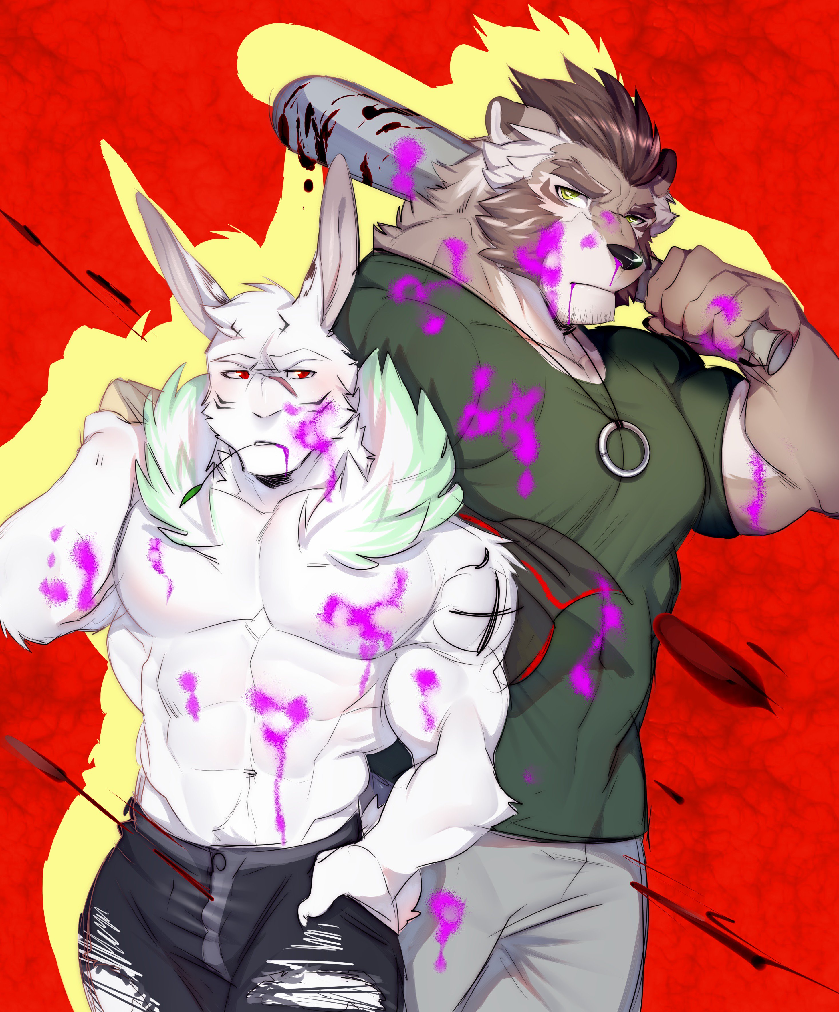 The Big ImageBoard (TBIB) - 2018 abs absurd res anthro biceps booboo34 canine clothed clothing ...