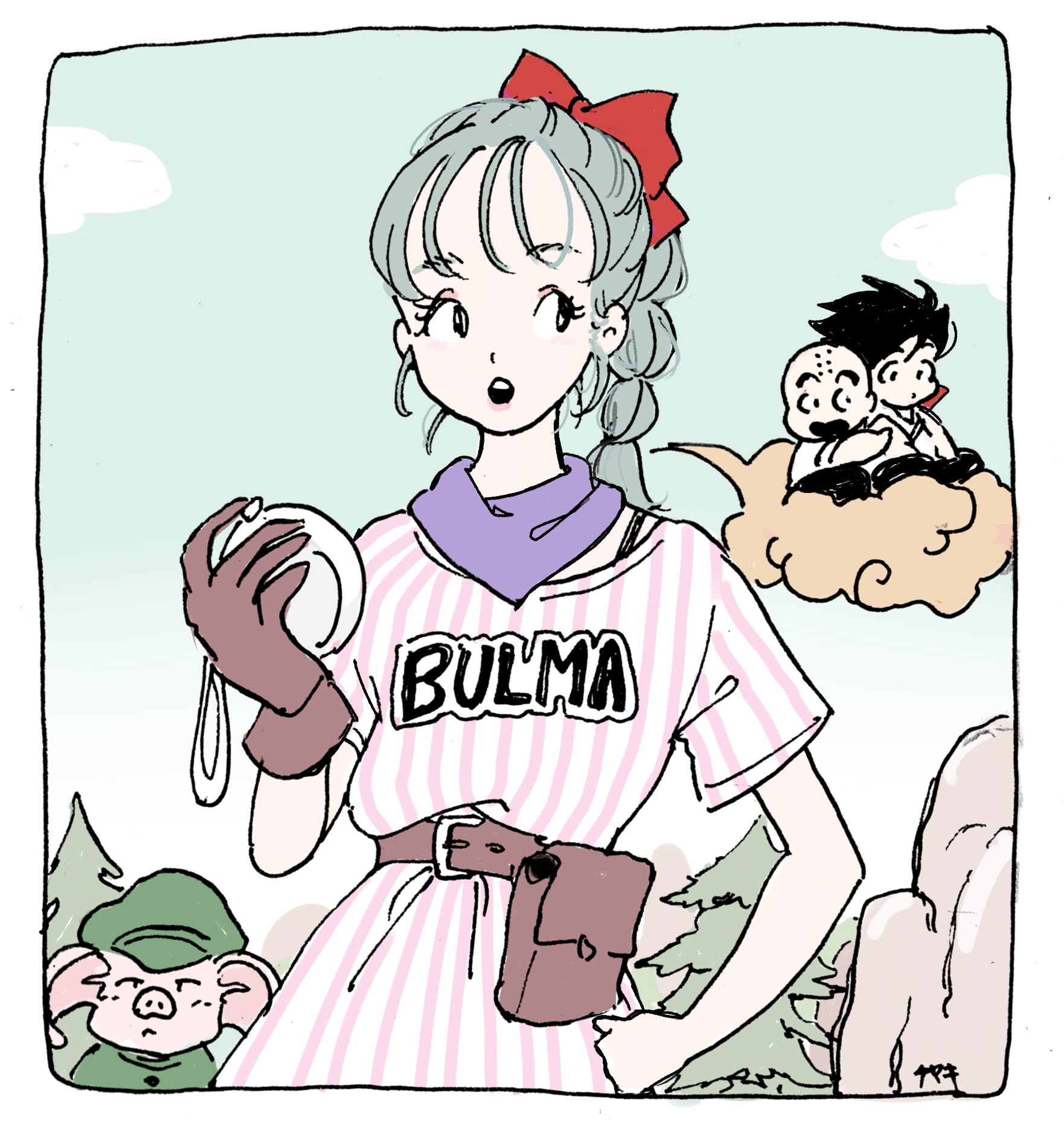 The Big ImageBoard (TBIB) - 1girl 3boys :d :o bag bald belt black eyes ...