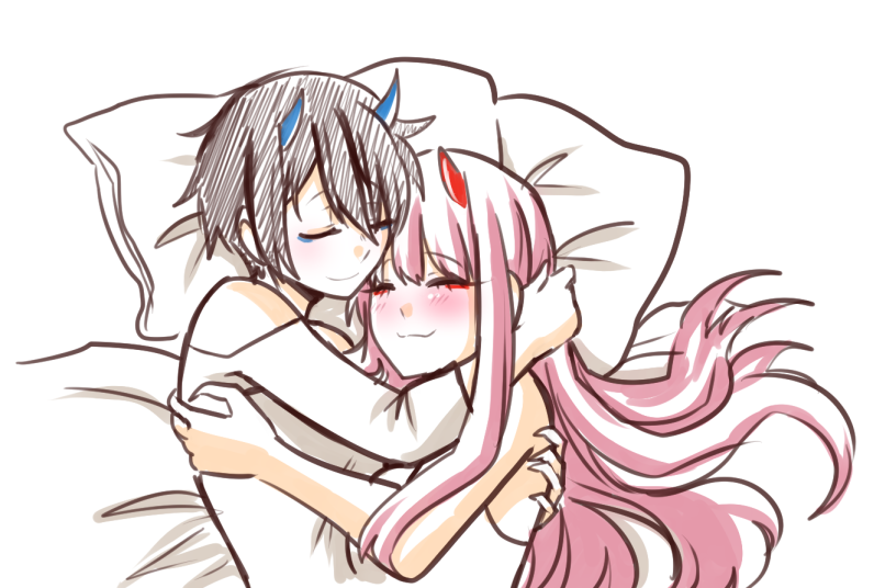 The Big Imageboard Tbib 1boy 1girl Bed Sheet Black Hair Couple 6141