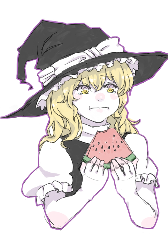 The Big ImageBoard (TBIB) - 1girl bare arms black hat black vest blonde hair bow braid closed ...