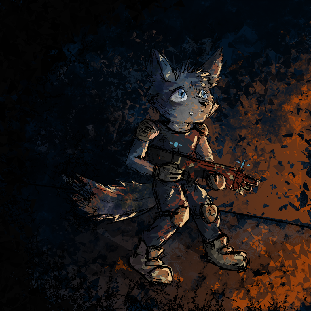 The Big ImageBoard (TBIB) - 1:1 2018 anthro armor assault rifle black body black fur blue eyes ...