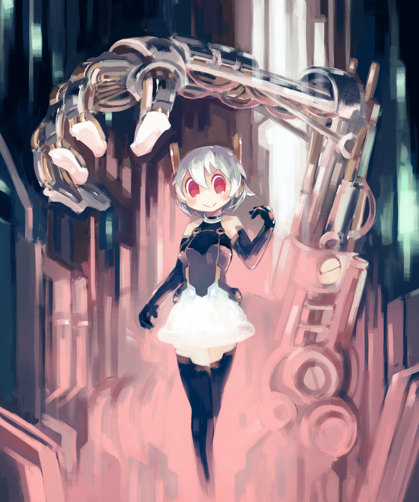 The Big Imageboard Tbib Bare Shoulders Black Dress Black Gloves Black Legwear Breasts