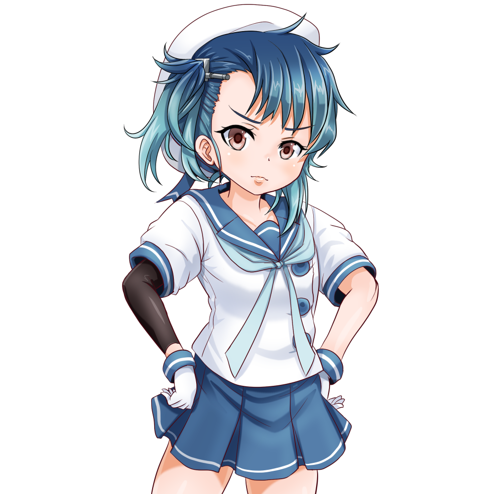 The Big Imageboard Tbib Bangs Blue Hair Blue Neckwear Blue Ribbon